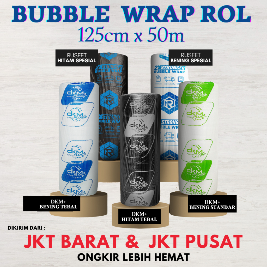 Jual BUBBLE WRAP ROLL DKM+ | RUSFET | BENING | HITAM 125CM X 50M ...