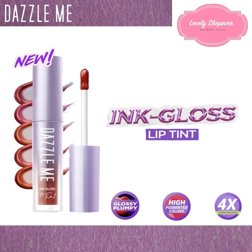 Jual DAZZLE ME Ink-Gloss Lip Tint | Stain Tint Watery Ink Gel Moist ...
