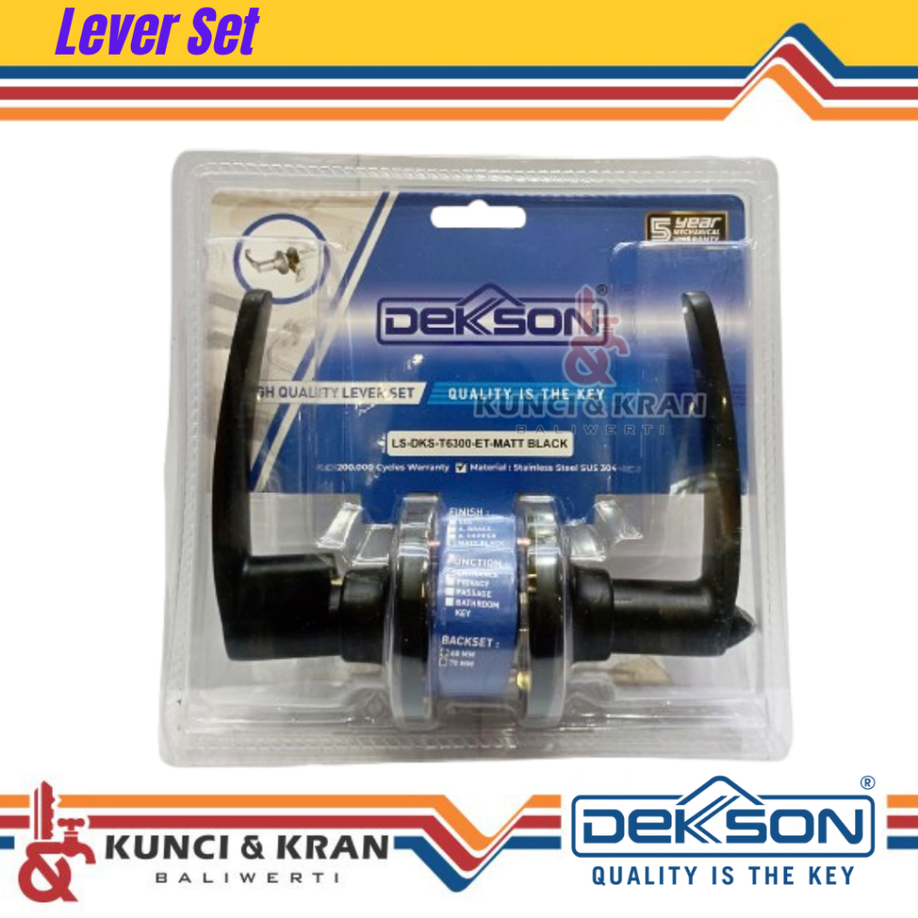 Jual Handle Pintu Kamar Mandi Dekkson LV T6300 ET Matt Black Lever ...