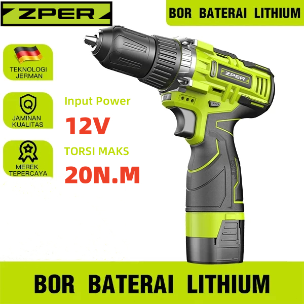 Jual ZPER 12V 3 Speed Bor Listrik Mesin Bor Baterai Tangan Cordless ...