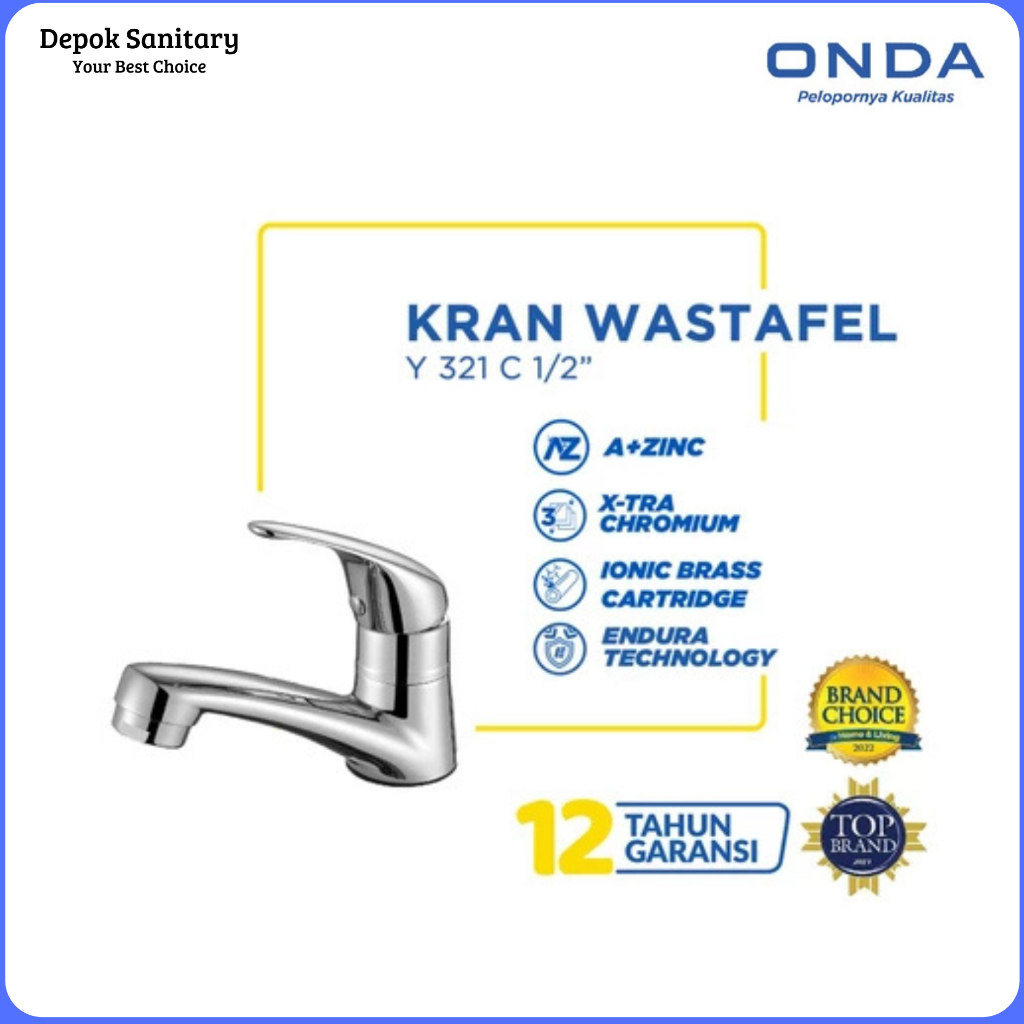 Jual ONDA Kran Air Wastafel Kamar Mandi Cuci Tangan Tanam Kaku Anti Bocor Y 321 C 1/2" | Shopee ...