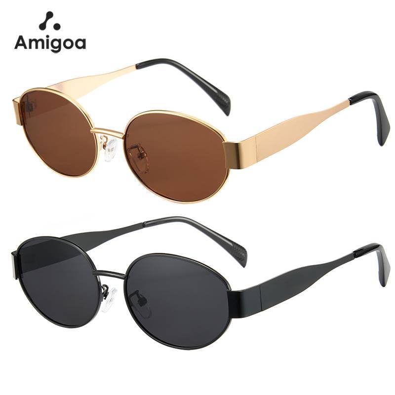 Jual Amigoa COD Kacamata Hitam Frame Metal Kacamata Hitam Anti UV Dan ...