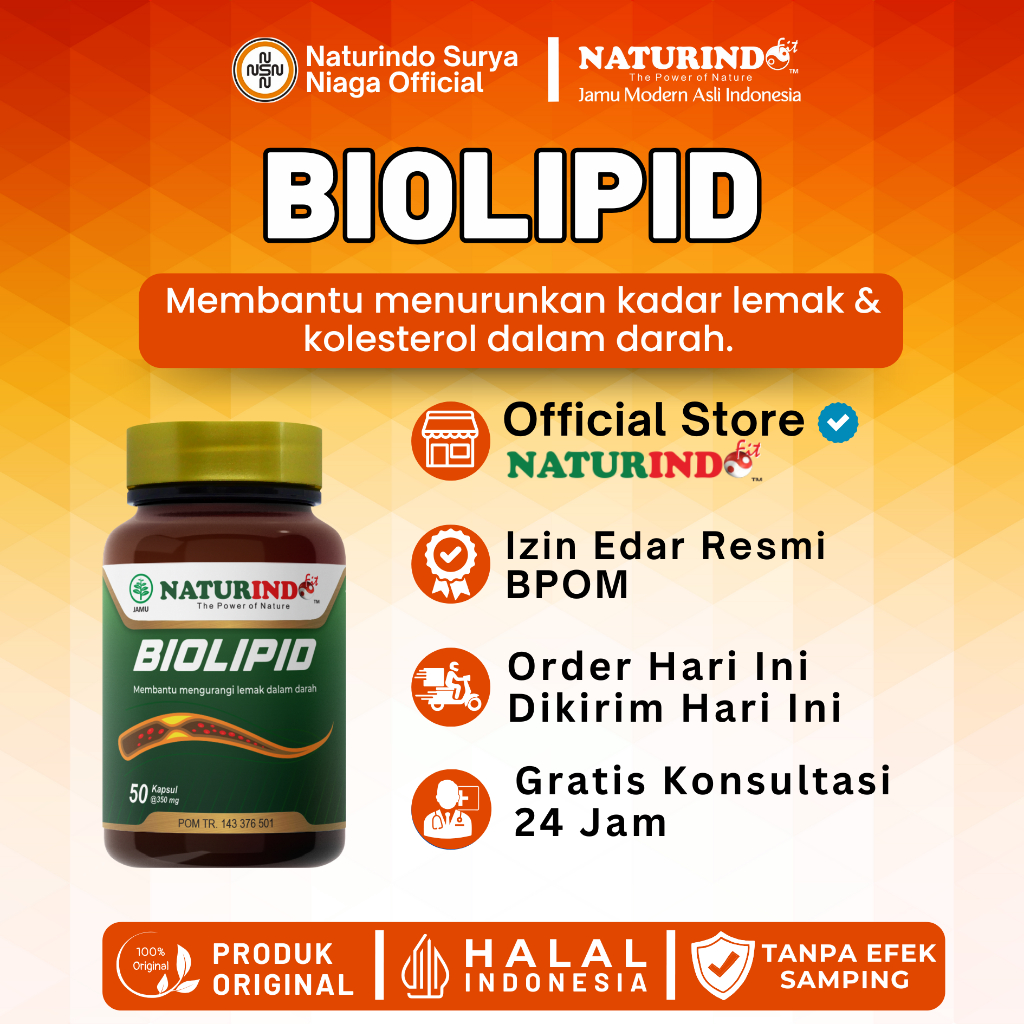 Jual Biolipid Obat Herbal Naturindo Original Isi 50 Kapsul | Shopee ...
