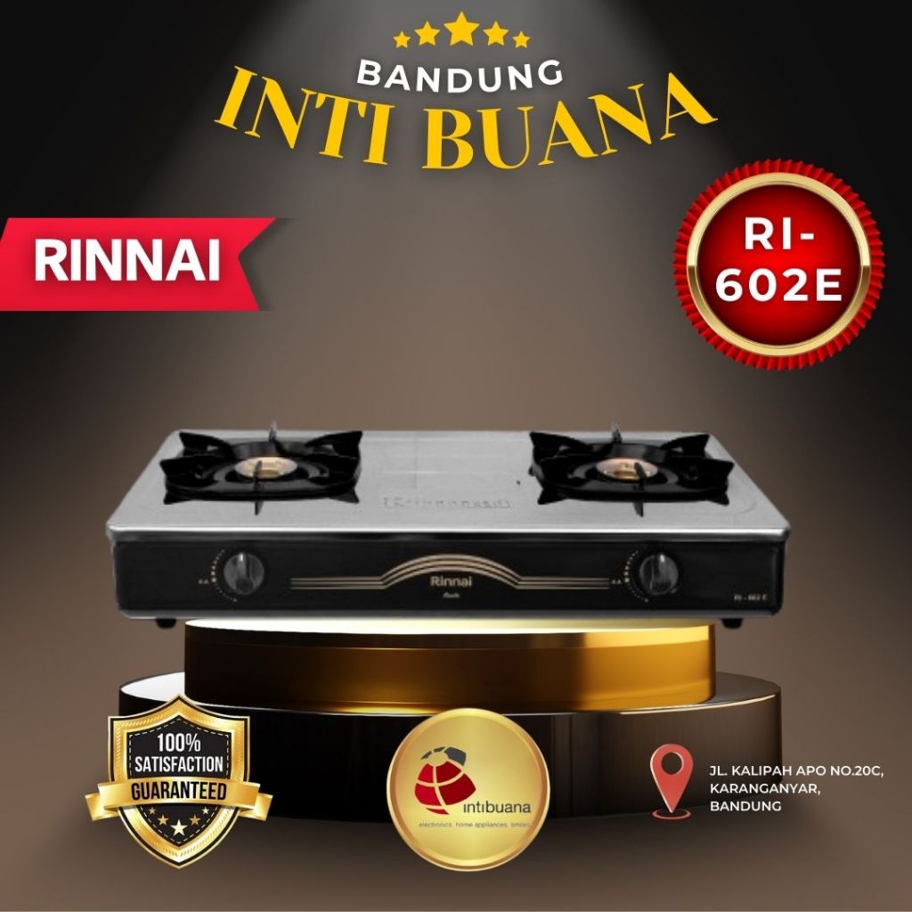 Jual KOMPOR GAS 2 TUNGKU RINNAI RI602E / KOMPOR RI 602 E RI 602E STAINLESS STELL | Shopee Indonesia