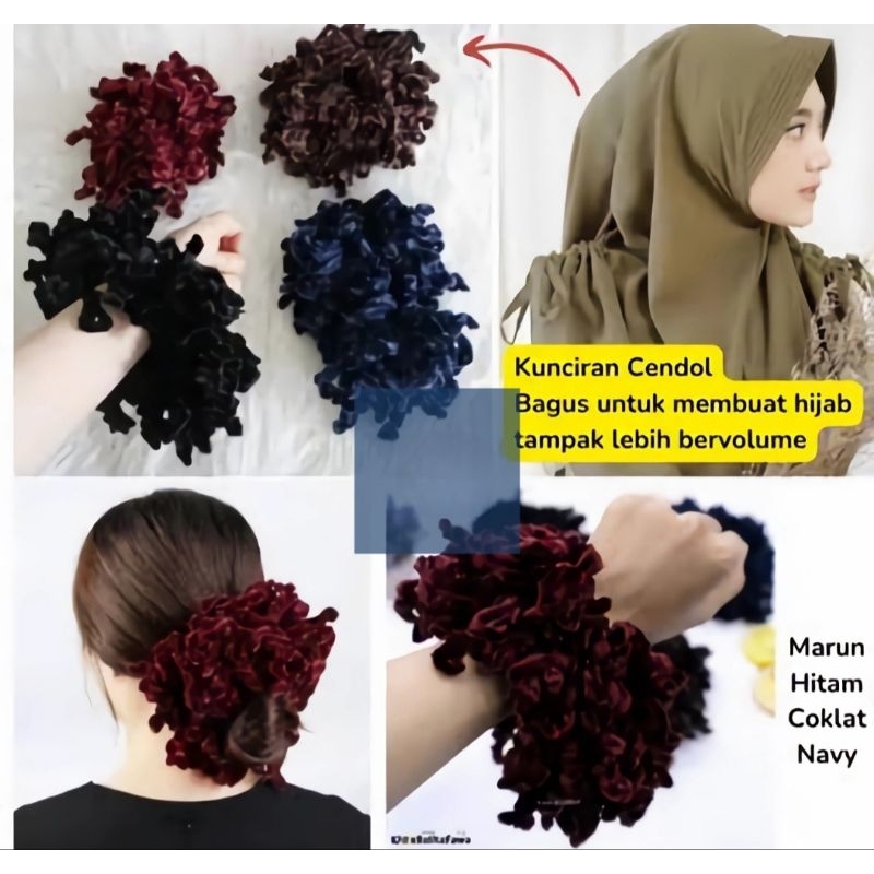 Jual Ikat Rambut Ubur Ubur 50 80 100 120 Jurai | Kuncir Cepol Isi 12Pcs ...