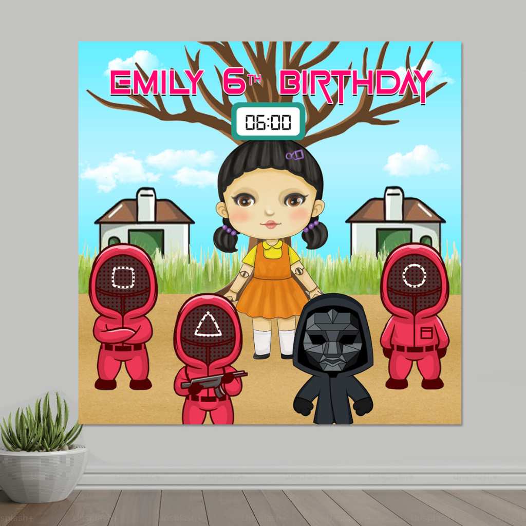 Jual Squid Game Backdrop Flexi Banner Birthday / Hiasan Dinding Ulang ...