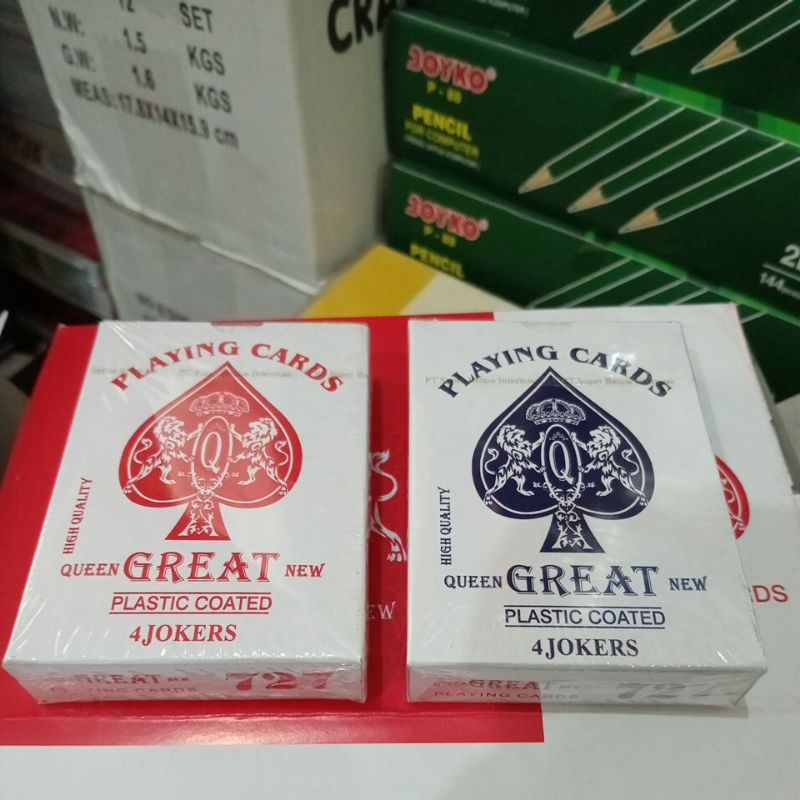 Jual KARTU REMI 727 QUEEN GREAT NEW / PER PAK ISI 12 SET | Shopee Indonesia