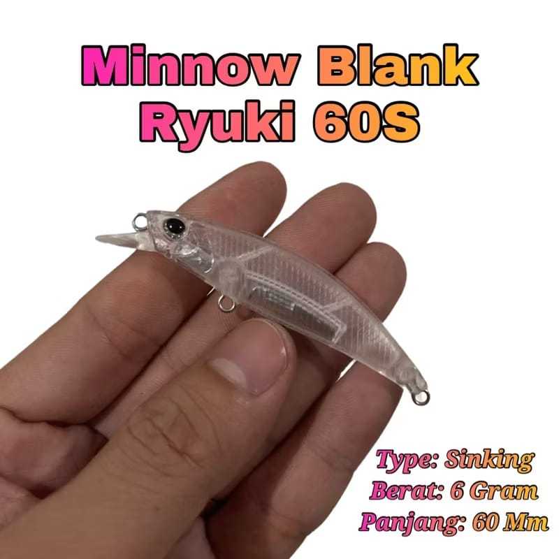 Jual Blank minnow minnow blank ryuki 60s 6gram 6cm minnow casting ...