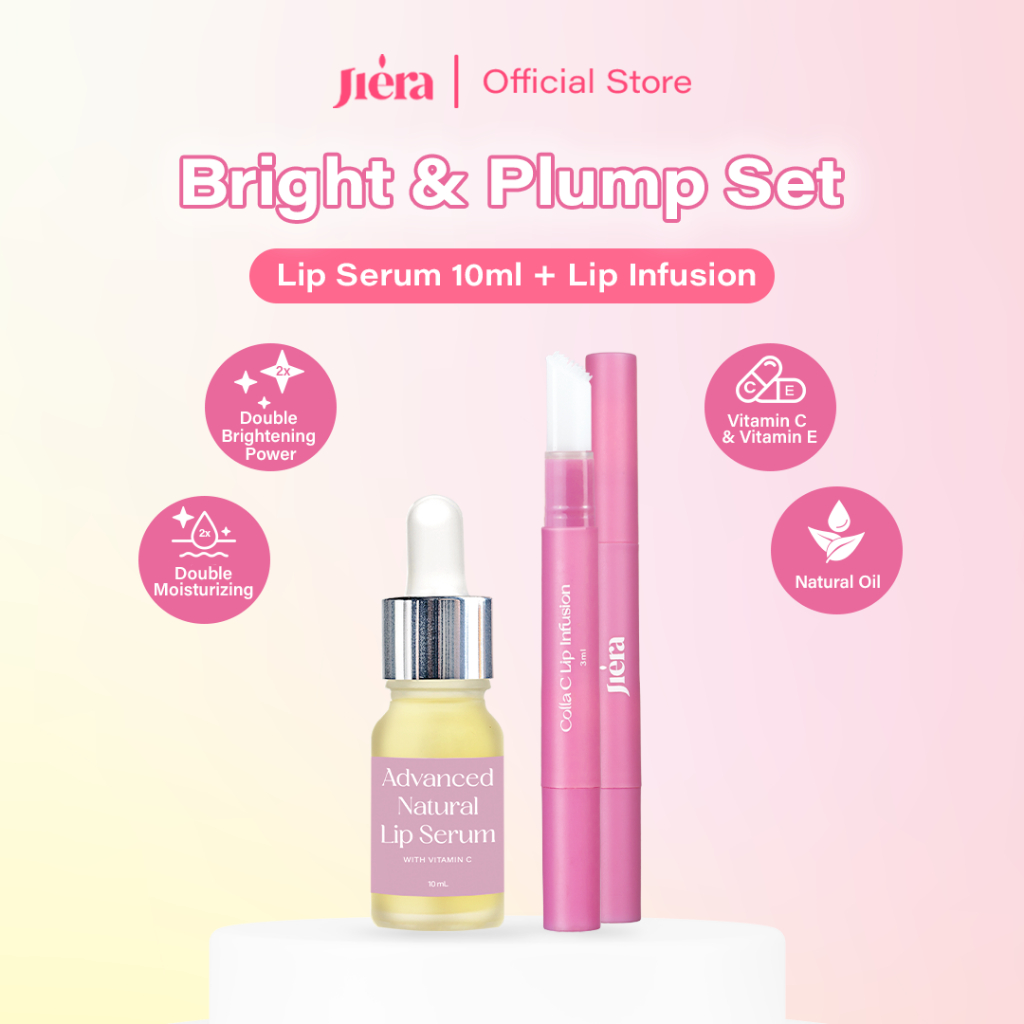 Jual JIERA Bright & Plump Set Lip Serum 10ml + Lip Infusion with Double ...