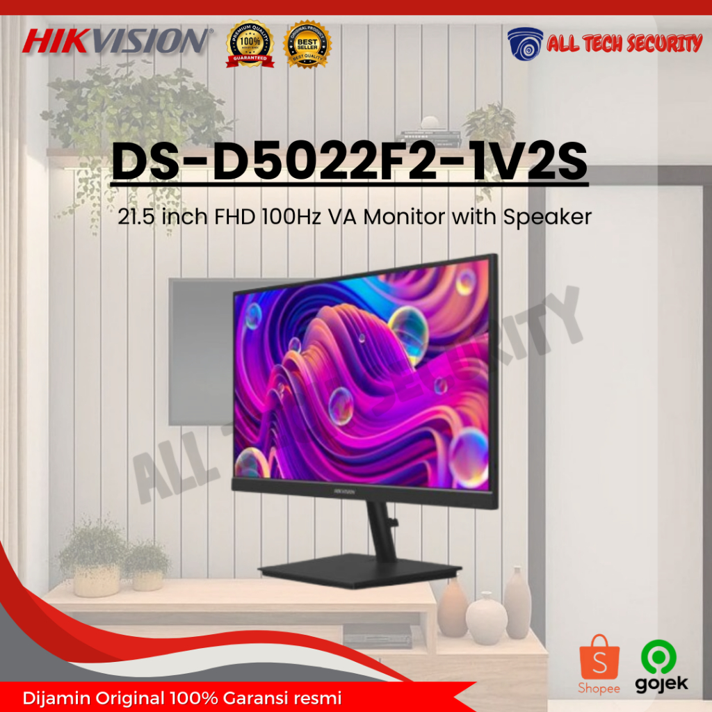 Jual HIKVISION DS-D5022F2-1V2S 21.5 inch FHD 100Hz VA Monitor with ...
