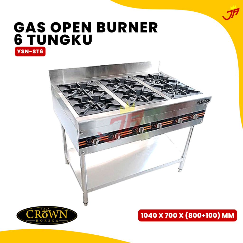 Jual CROWN Gas Open Burner YSN-ST6 Crown/Gas Open Burner 6Tungku/Kompor ...