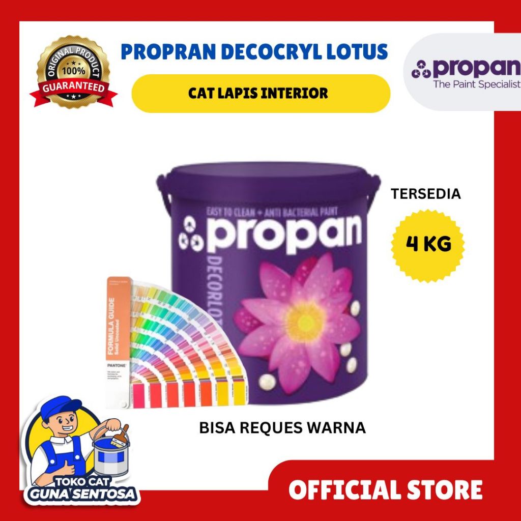 Jual CAT TEMBOK INTERIOR PROPAN DECORLOTUS2.5 LITER | Shopee Indonesia