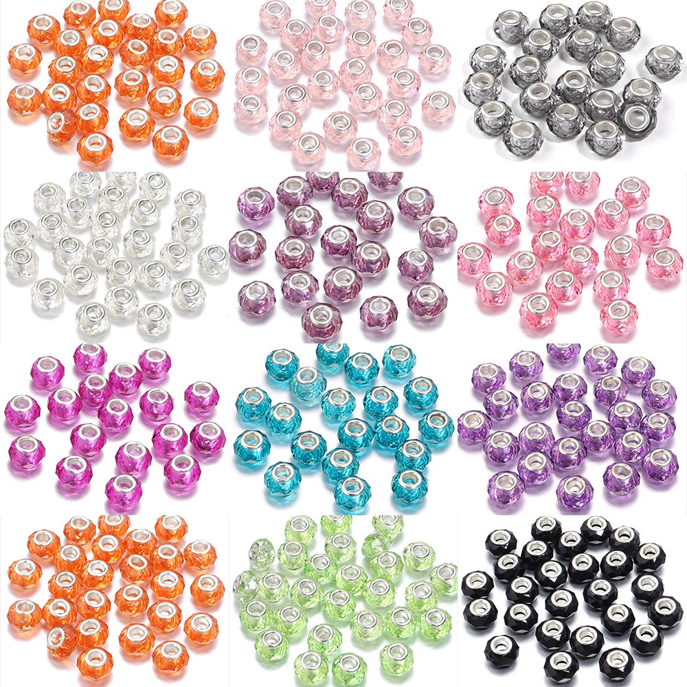 Jual Manik -manik lubang besar akrilik berwarna kristal yang tersebar ...