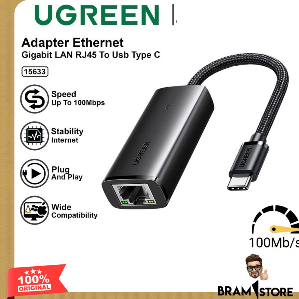 Jual UGREEN USB Type C To Lan Ethernet Adapter 100Mb/s USB 3.0 Network ...