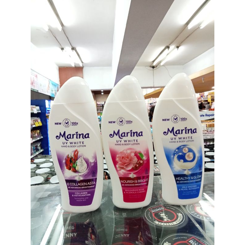 Jual MARINA HAND& BODY LOTION UV WHITE 185ML (KEMASAN BARU) | Shopee ...