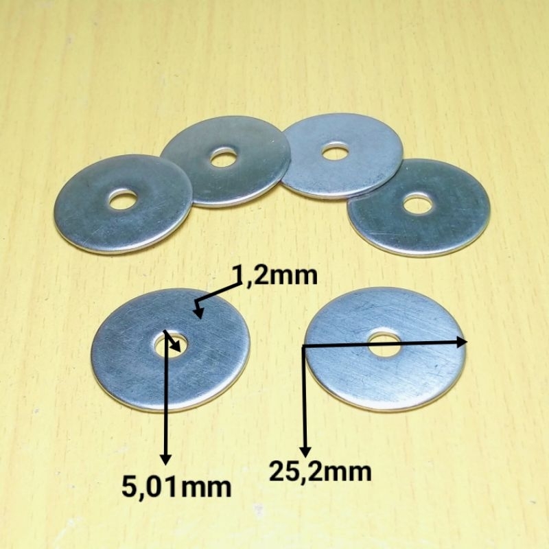 Jual ring plat m5 stainless sus 304 washer plat m5 lebar 25,2 tebal 1 ...