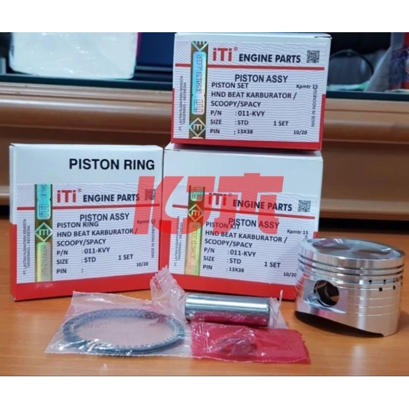 Jual ITI PISTON SET / PISTON KIT ITI HONDA BEAT KARBURATOR/SCOOPY/SPACY ...