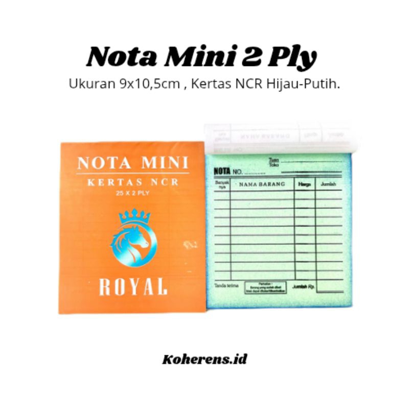 Jual Nota Mini 2 Ply NCR Ukuran 80mmx105mm Nota Online Shop Nota 2 Ply ...