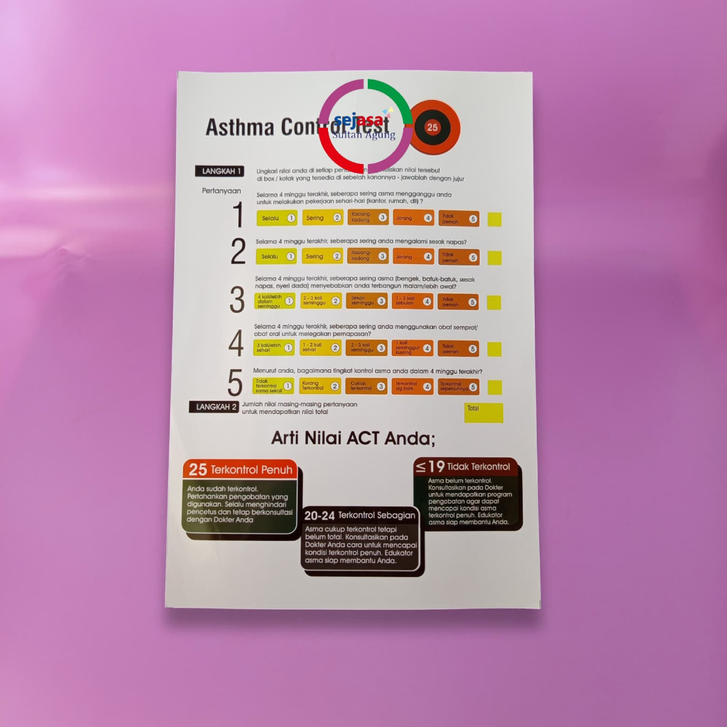 Jual Poster Asthma Control Test | Poster ACT | Poster Kontrol Tes Asma ...