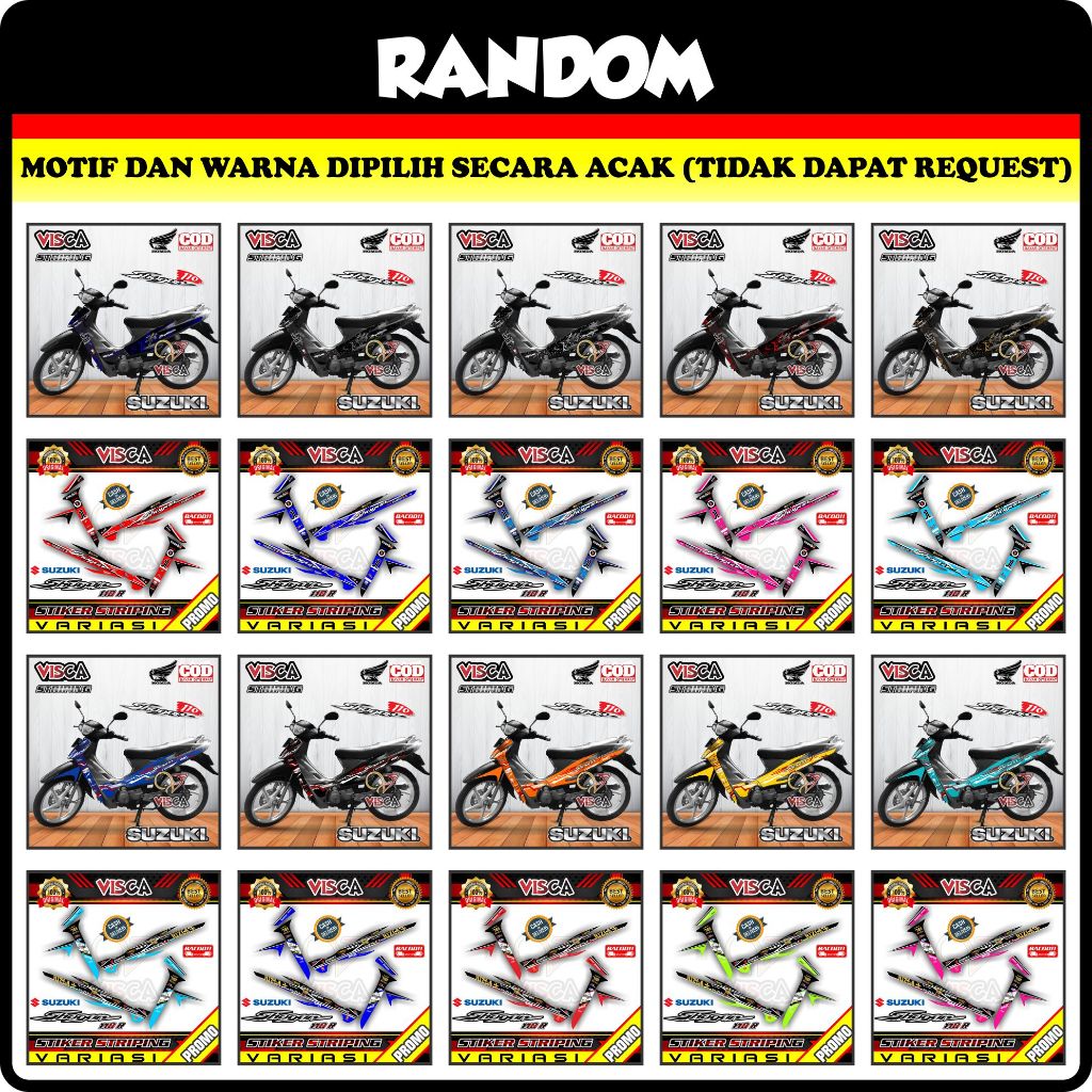Jual 【CUCI GUDANG】 Promo Spesial Striping Shogun 110R Variasi Desain ...