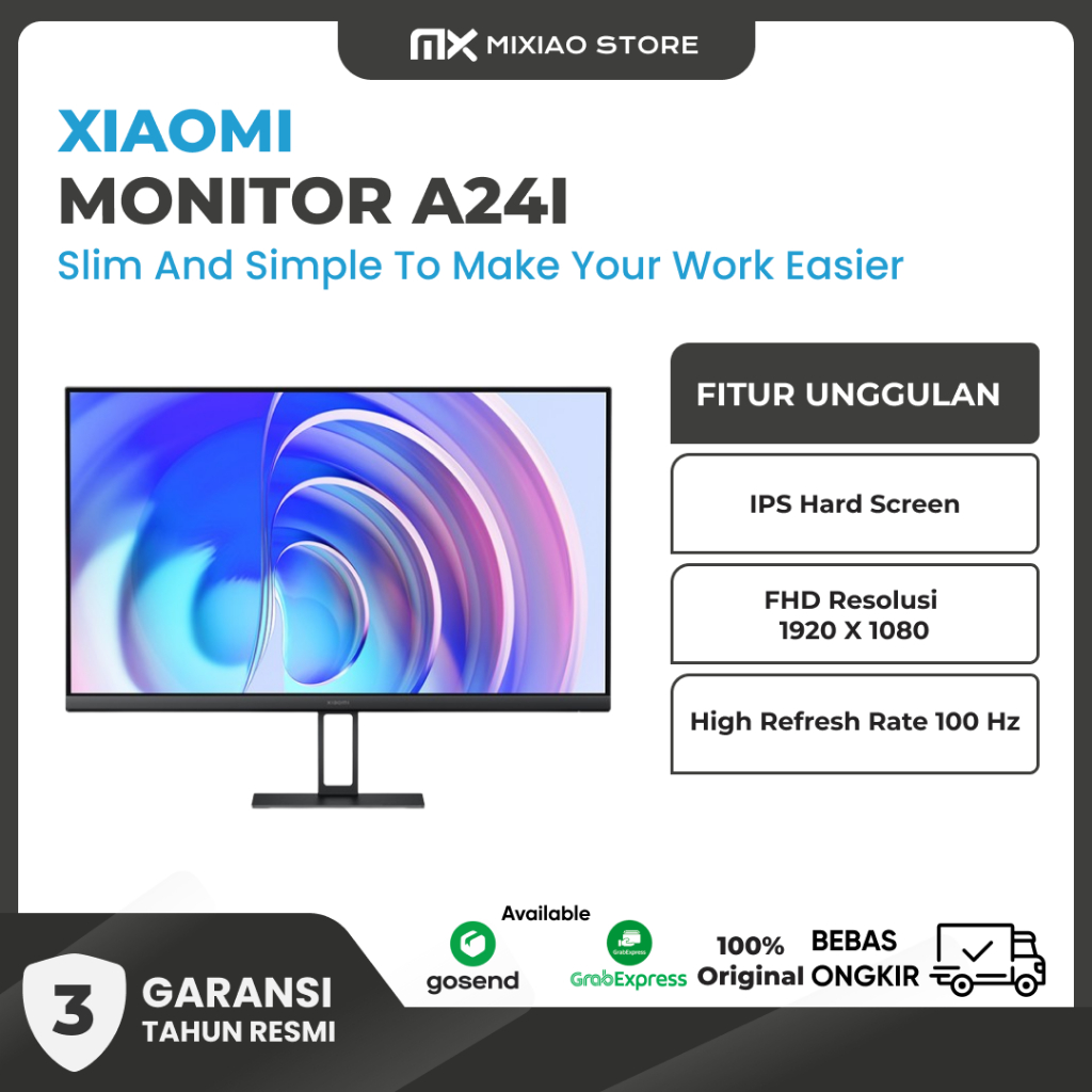 Jual Xiaomi Gaming Monitor A24i 1080P 24 Inch IPS 100Hz HDMI Ultra Slim ...