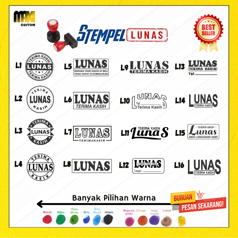Jual Stempel Lunas / Stempel Flash / Stempel Custom / Stempel Otomatis / Stempel Lunas toko ...