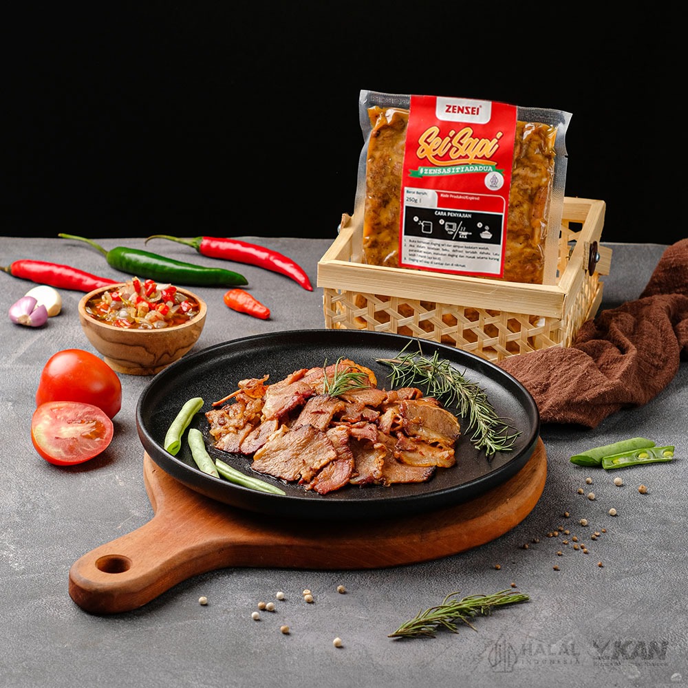 Jual Sei Sapi Asap – Daging Sapi Asap Gurih & Lezat Zensei 150/250/500 ...