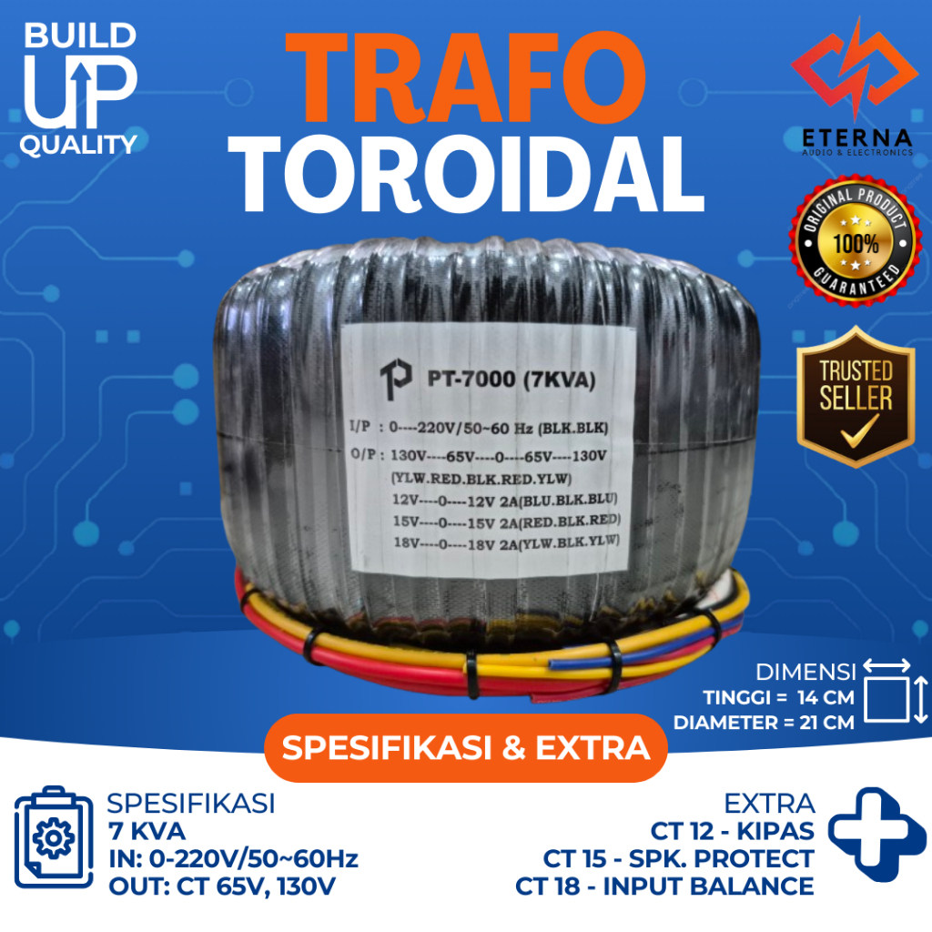 Jual TRAFO TOROID / DONAT 7000VA (7 KVA) CT 130V - 100% TEMBAGA MURNI ...