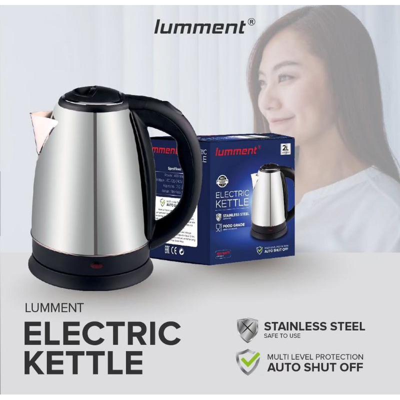 Jual Lumment Teko listrik Ketel Pemanas Air Otomatis kap 2ltr Stainless ...