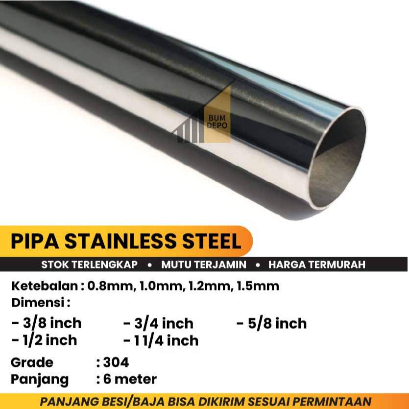 Jual PIPA STAINLESS 304 / PIPA SAGAMI BIRU 1/2" 5/8" 3/4" 1" 1 1/4" | Shopee Indonesia