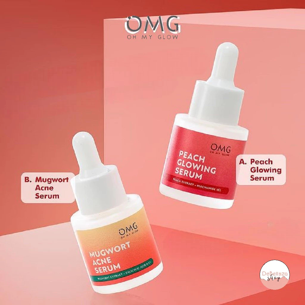 Jual OMG Oh My Glow Peach Glowing Serum | Mugwort Acne Serum 20 ml | Shopee Indonesia