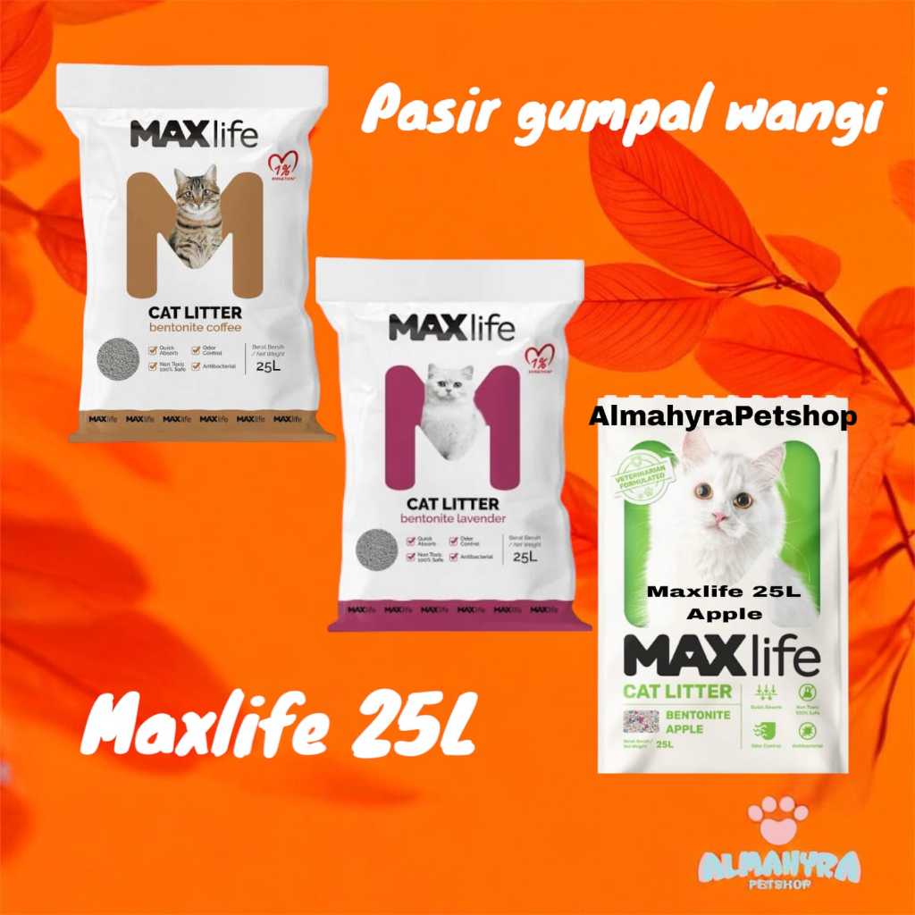 Jual MAXLIFE Pasir Kucing Premium Gumpal Wangi MAXlife 25 Liter 25L ...