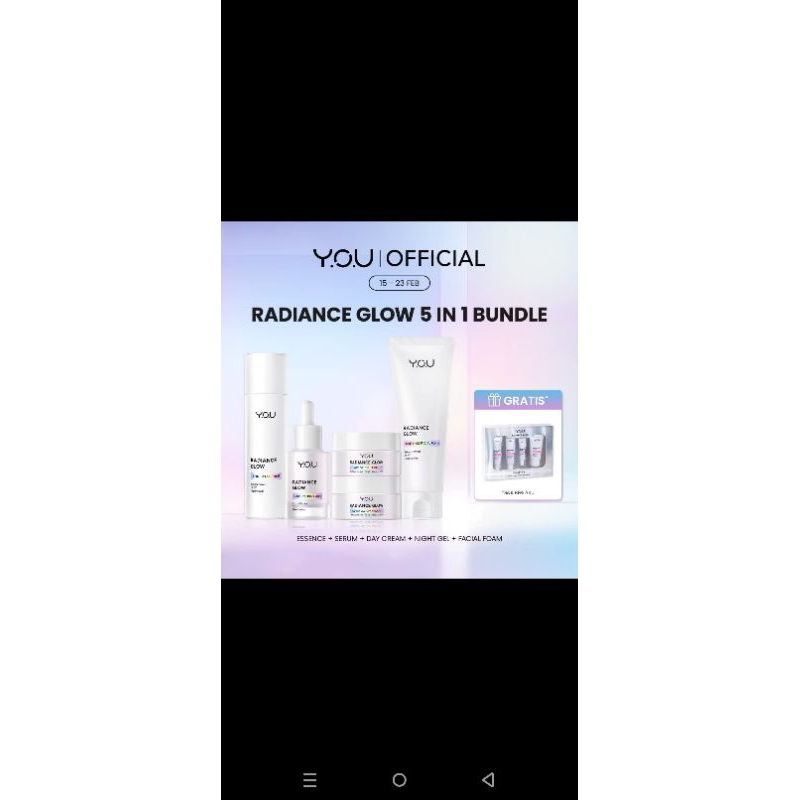 Jual YOU Radiance Glow Bundle 5-in-1 Complete Set Serum Essence ...