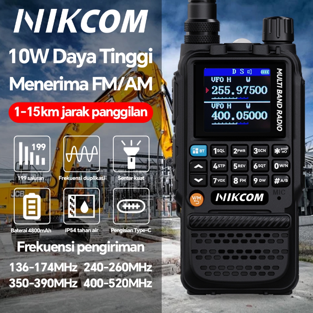 Jual Walkie Talkie Portable MiNi 360 HT NIKCOM Two Way Radio 10W high power Dual band Jarak Jauh ...