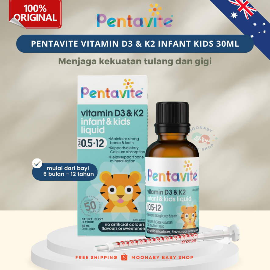Jual Exp 06/2026 Pentavite Vitamin D3 & K2 Vit D Kids Liquid 30ml ...