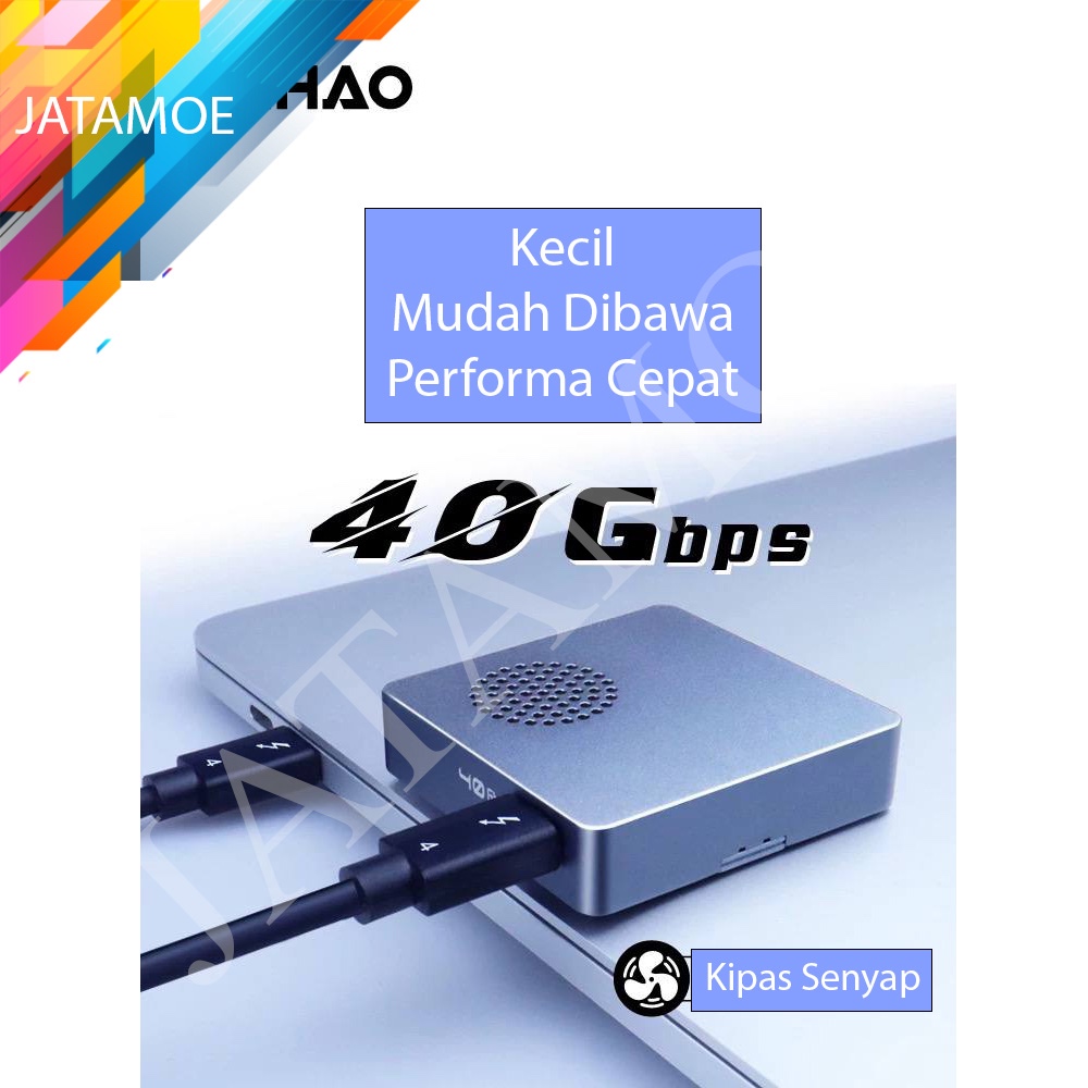 Jual Mini Enclosure 40Gbps USB 4 M.2 2230 NVMe SSD Portable Case ASM2464PD Thunderbolt 4 3 ...