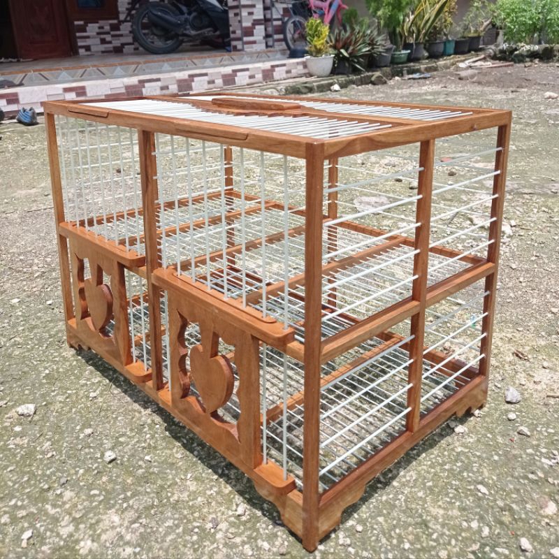Jual SANGKRIP/SANGKAR MERPATI 4 PINTU (2 pasang) BAHAN KAYU JATI RUJI ...