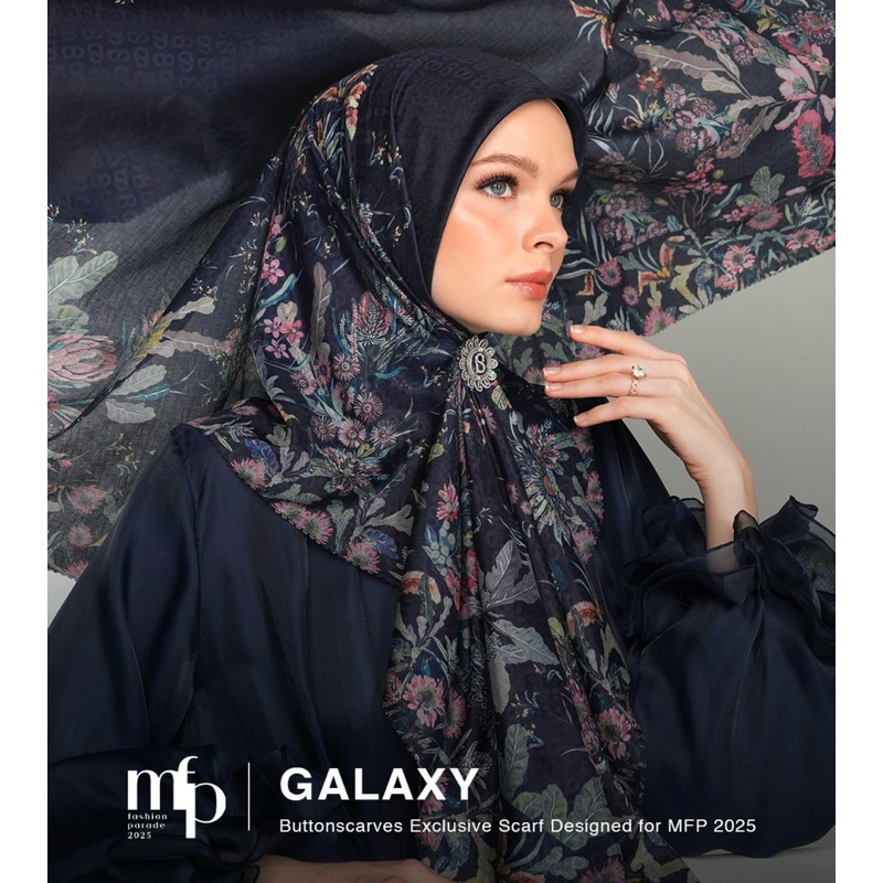 Jual Modinity Fashion Parade 2025 MFP Buttonscarves Galaxy New | Shopee ...