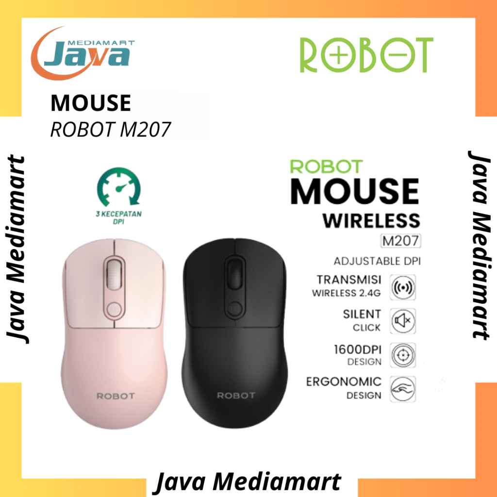 Jual ROBOT Mouse Wireless Silent Click Untuk Laptop Komputer Mouse ...