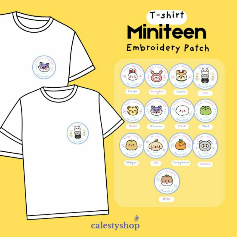 Jual KAOS PATCH MINITEEN SEVENTEEN SVT CHIBI BORDIR KATUN COMBED 30S ...