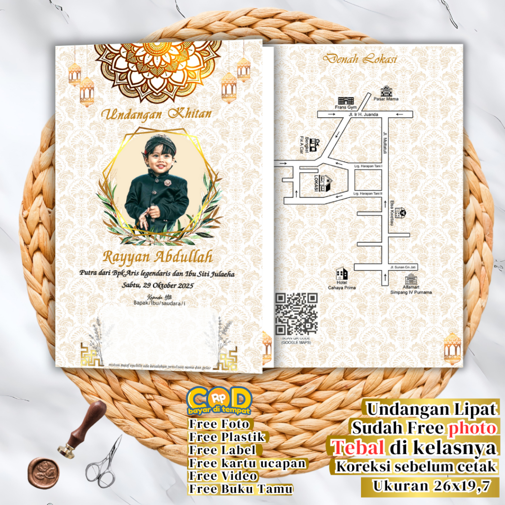 Jual undangan sunatan khitanan harga murah unik proses cepat dsgn mewah ...