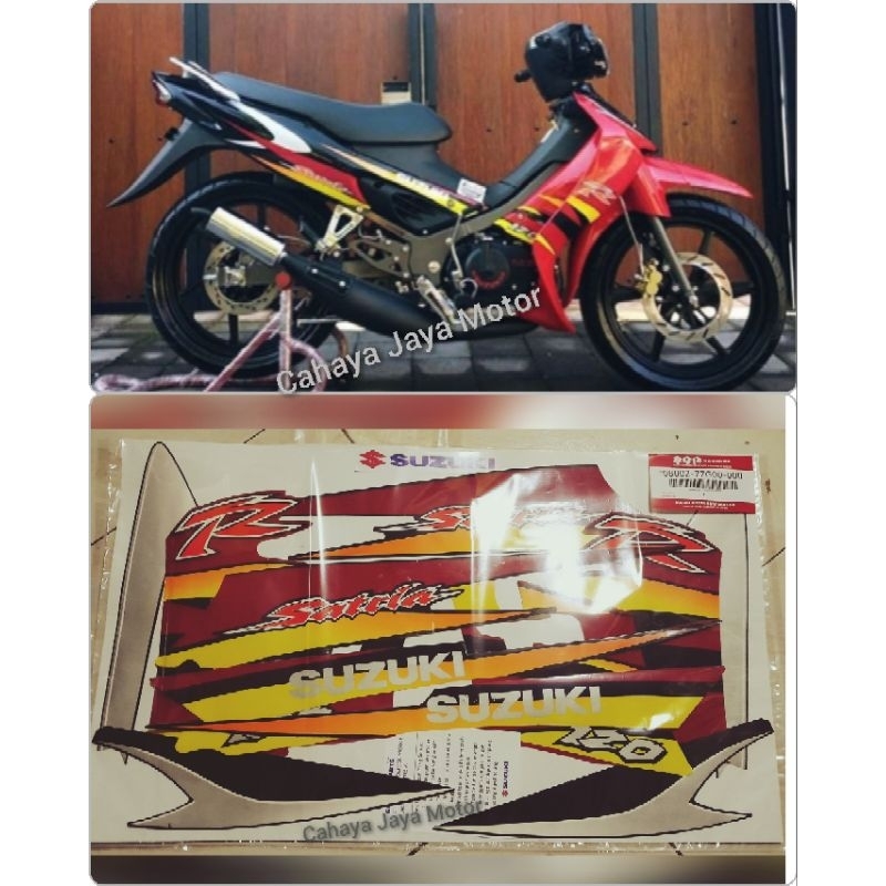 Jual Striping Stiker Satria R Hiu 2004 Hitam Merah Full Set Asli Suzuki ...