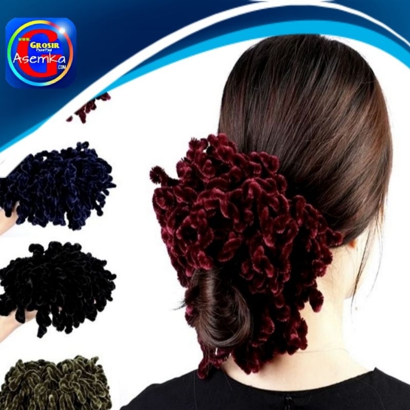 Jual Ikat rambut Ubur ubur cepol hijab besar grosir 12pcs | Shopee ...