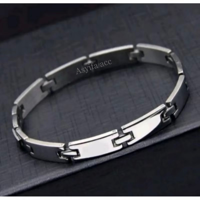Jual GELANG TITANIUM STAINLESS ANTIKARAT MODEL RANTAI JAM UNISEX UNIK ...