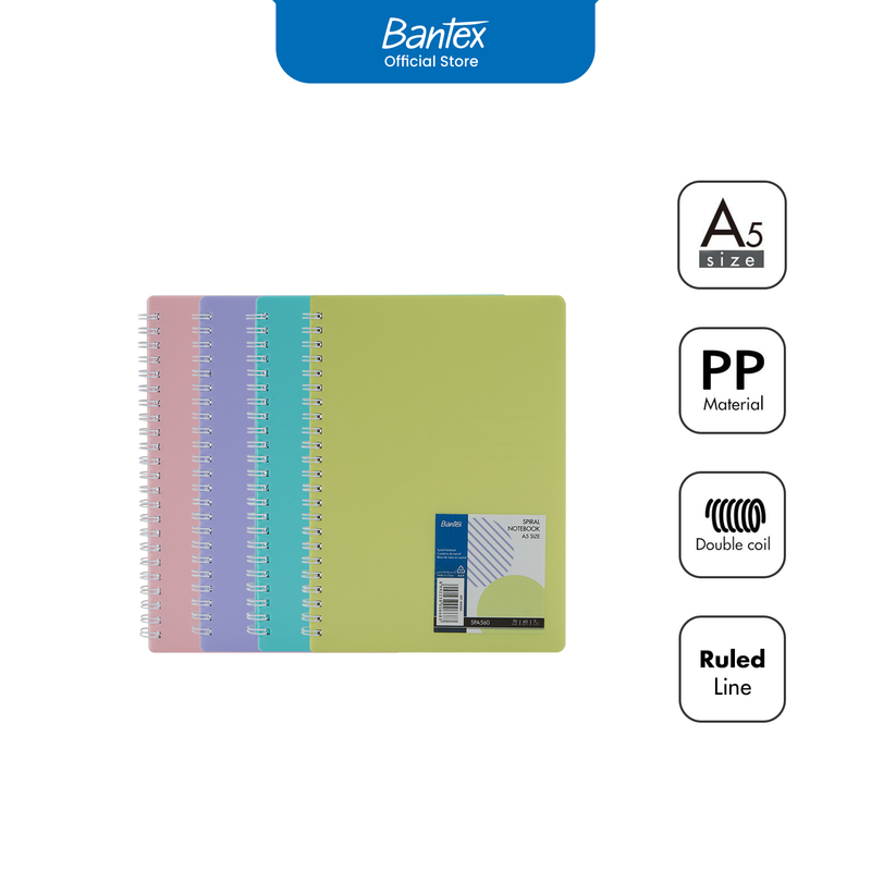 Jual Bantex Spiral Notebook / Buku Catatan Jilid Ukuran A5 Pastel Color SPA560 | Shopee Indonesia