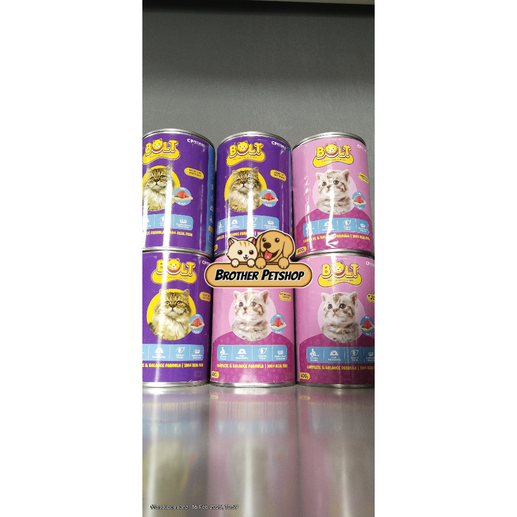 Jual Bolt Cat Kaleng 400gr Adult Kitten Makanan Basah Kucing Bolt 400gr ...