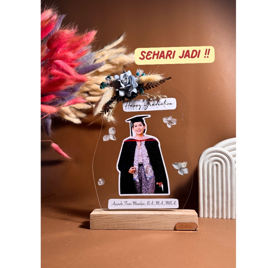 Jual custom gift akrilik foto bunga kado wisuda ulang tahun kado ...