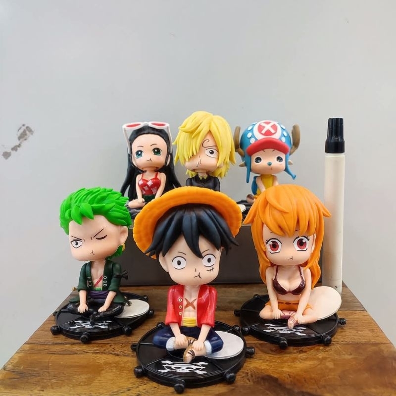 Jual mainan action figure one piece monkey d luffy, nami, zoro sanji ...