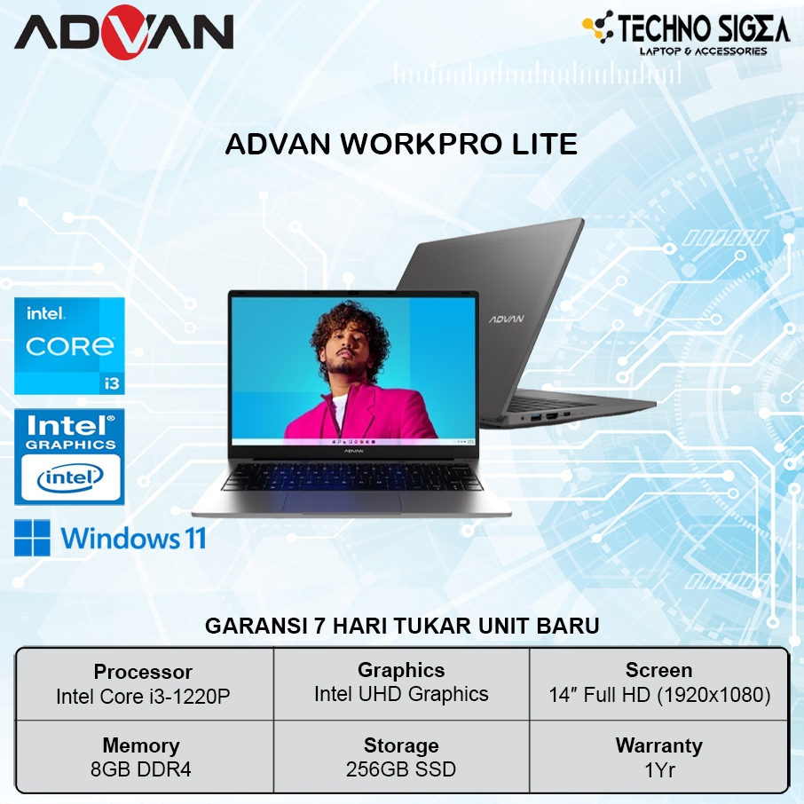 Jual ADVAN Workpro Lite I3 1220P 8GB 256GB 14.0 | Shopee Indonesia