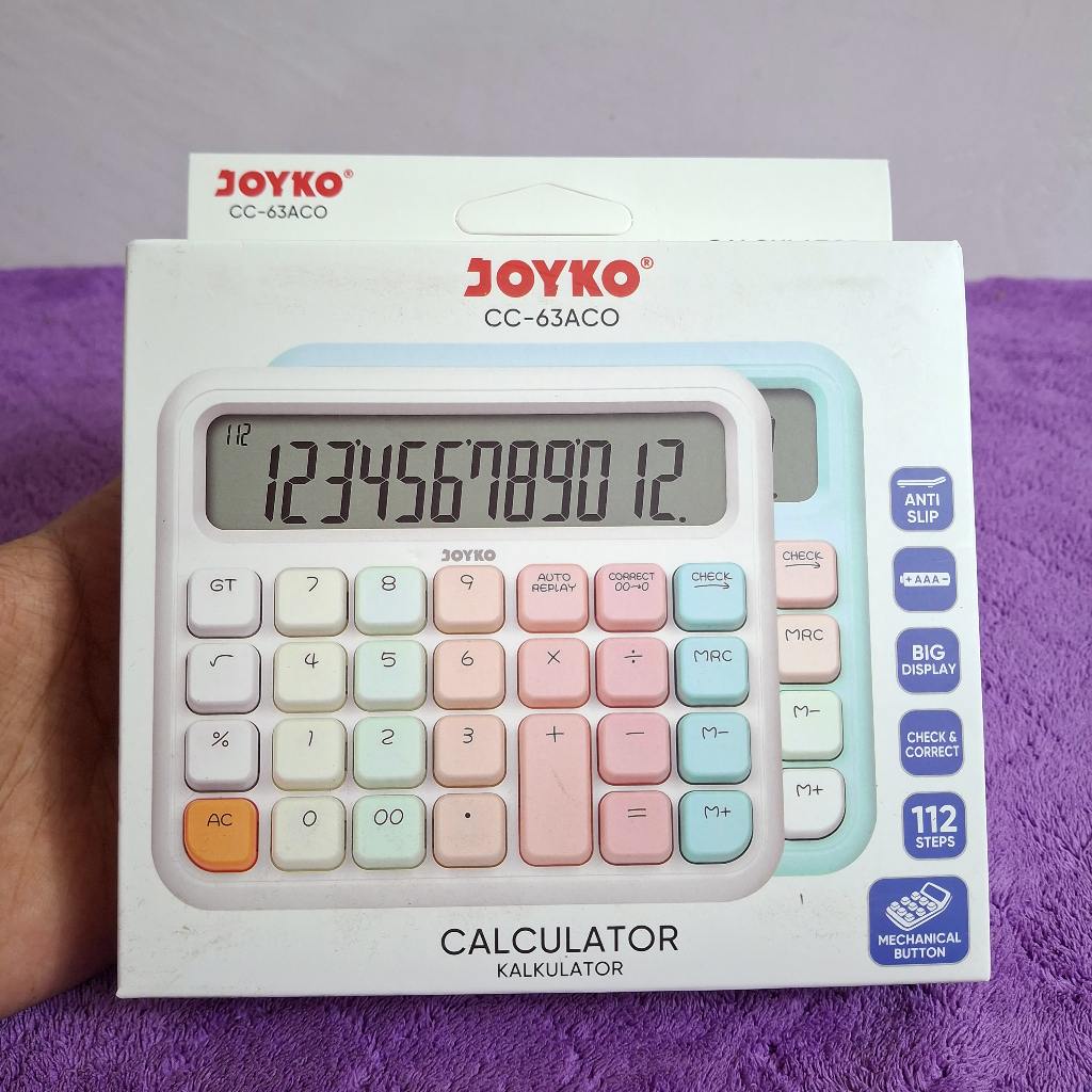 Jual Calculator Kalkulator Joyko CC-63 ACO 12 Digits Check & Correct ...